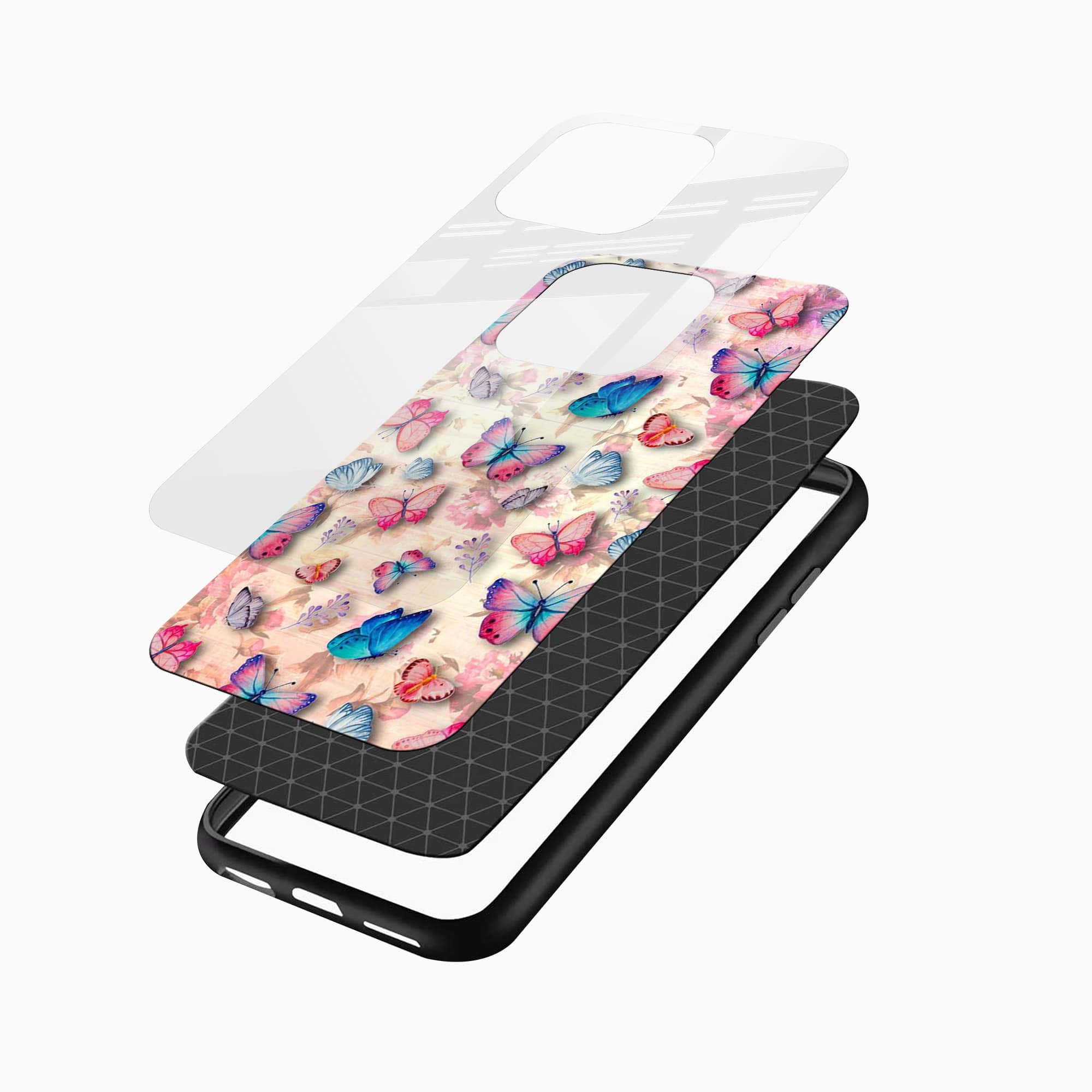 Colorful Butterfly Glass Case – Cover Stall